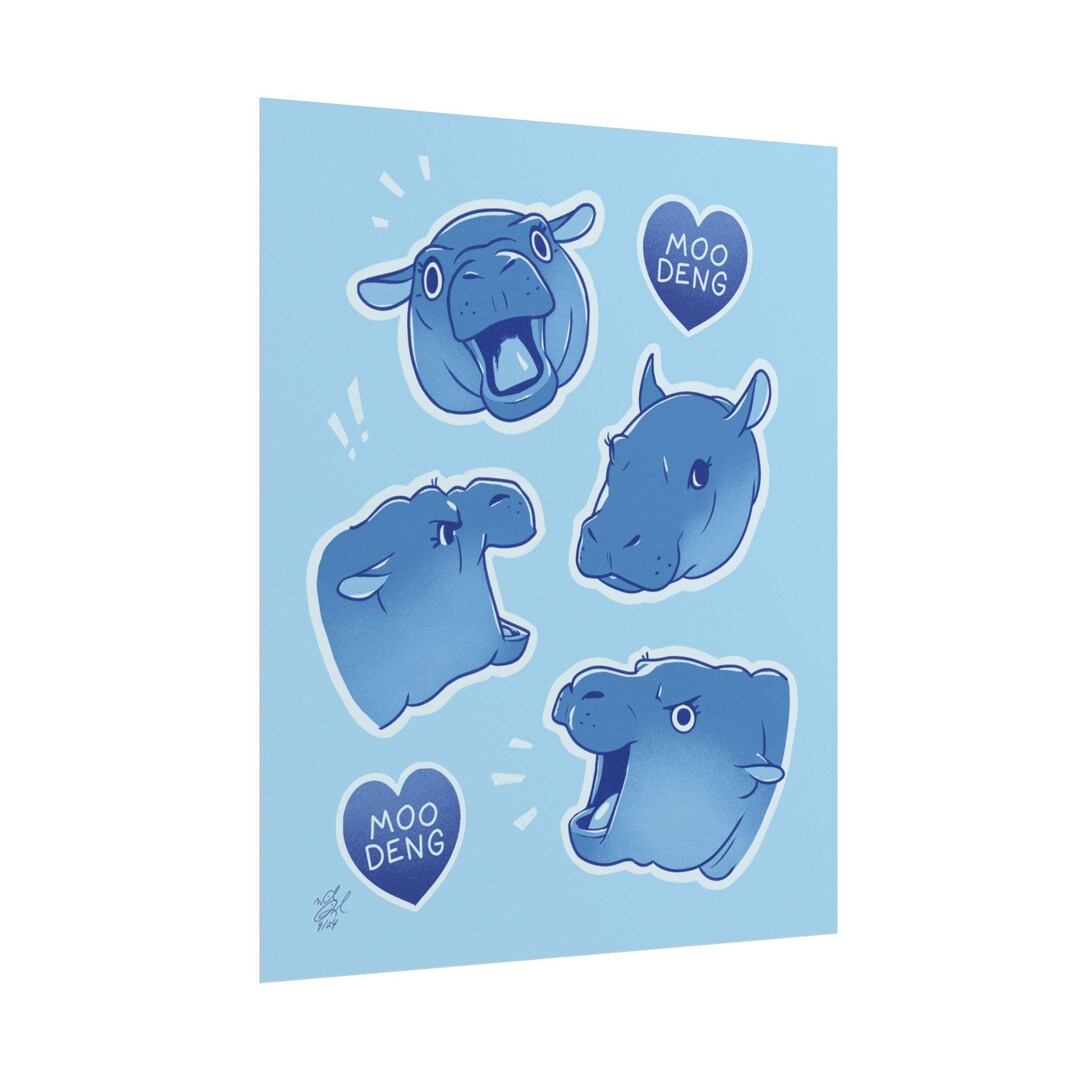 Moo Deng Art Print - Etsy