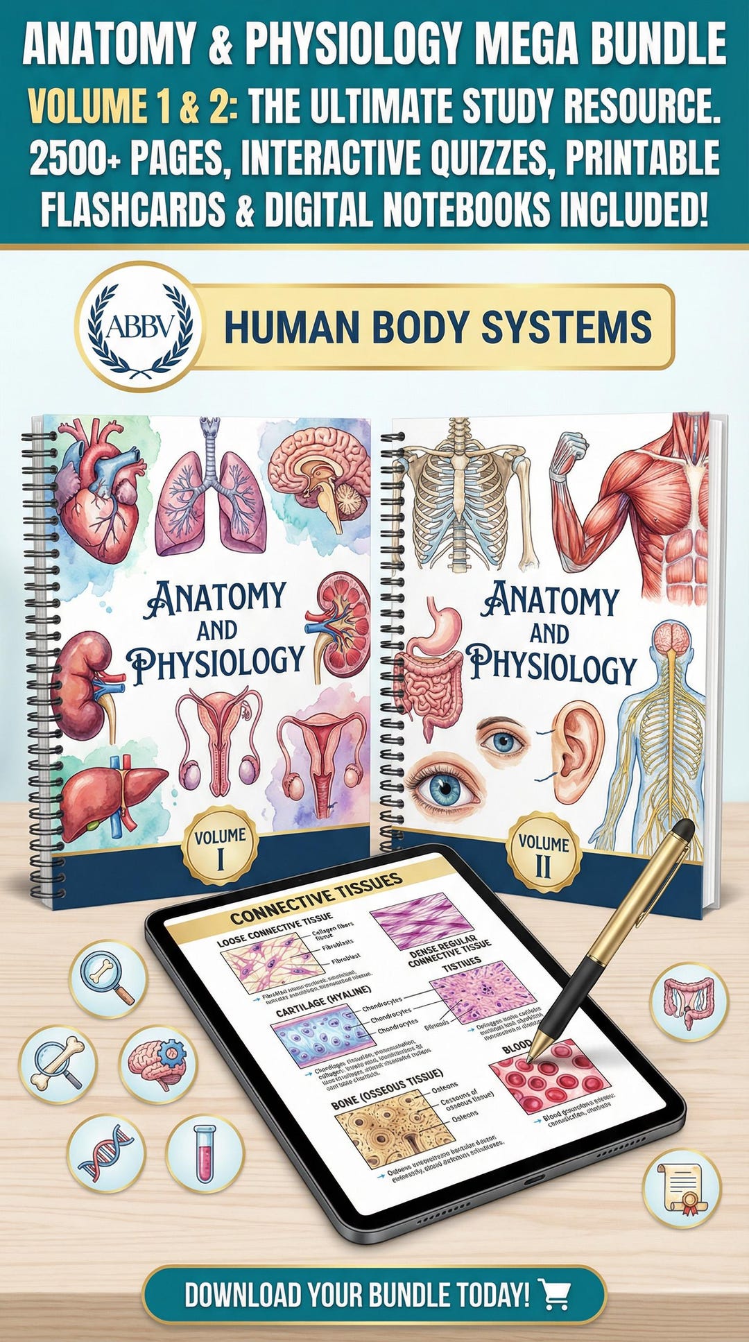 Anatomy & Physiology Digital Study Bundle, Human Body Systems Functions ...