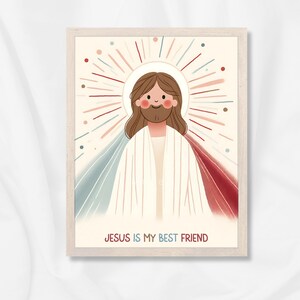 Jesus is My Best Friend Wall Art, Christian Nursery Decor for Kids ...