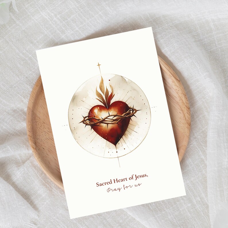 Sacred Heart and Immaculate Heart Set, Jesus & Mary Print Duo, Catholic ...
