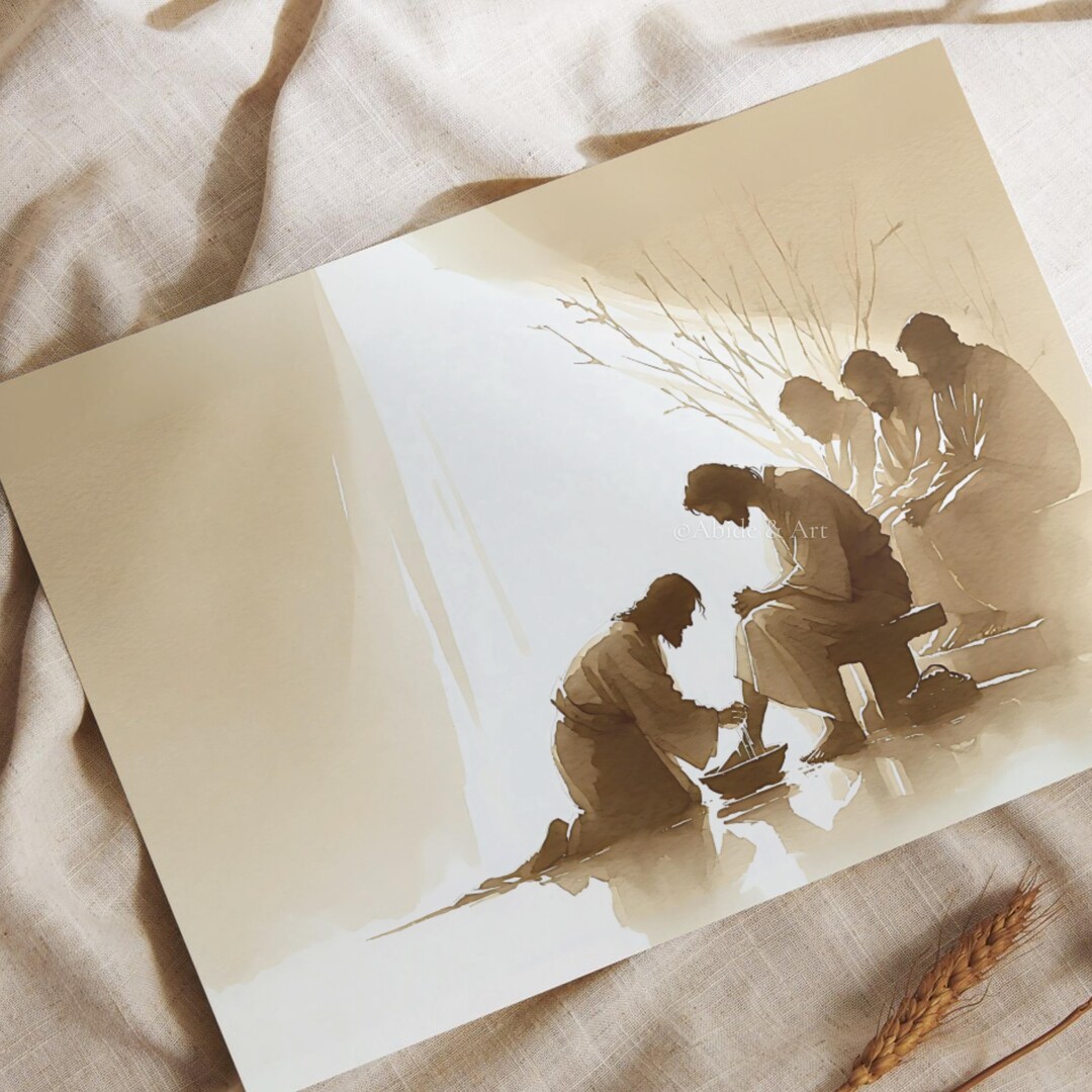 Foot Washing Holy Thursday, Jesus and Disciples Art, Maundy Thursday ...