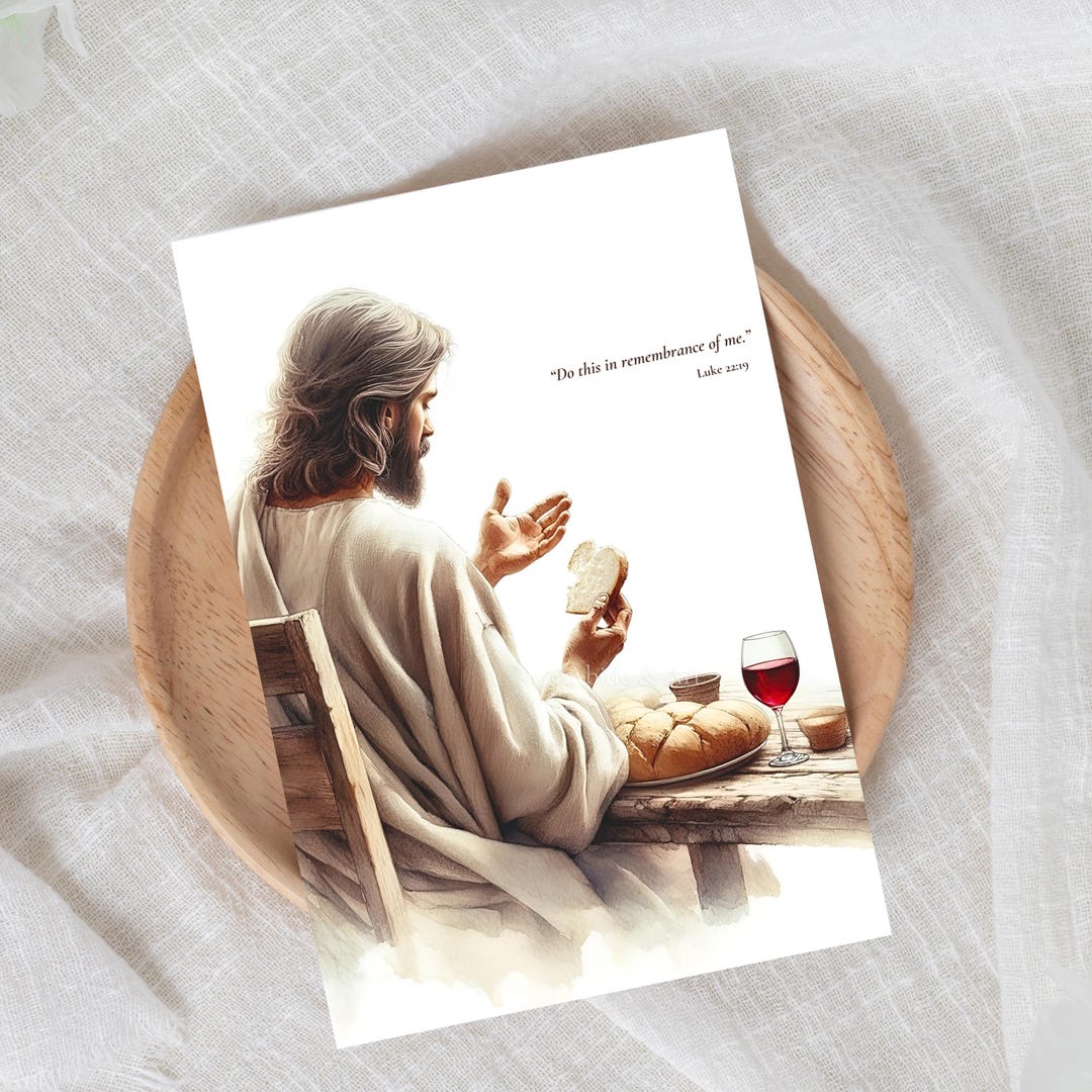 Maundy Thursday Last Supper, Jesus Watercolor Print, Holy Week, Dining ...