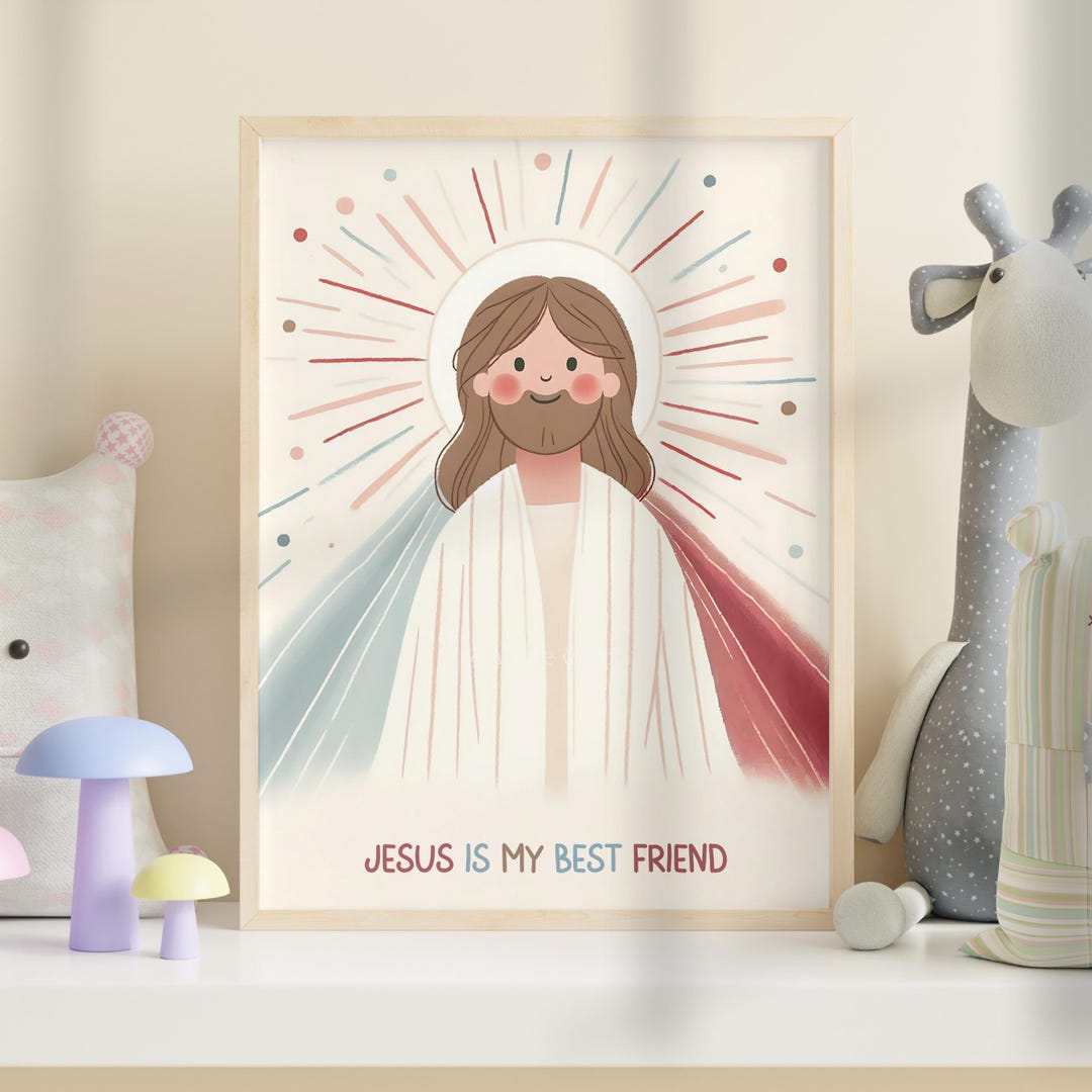 Jesus is My Best Friend Wall Art, Christian Nursery Decor for Kids ...