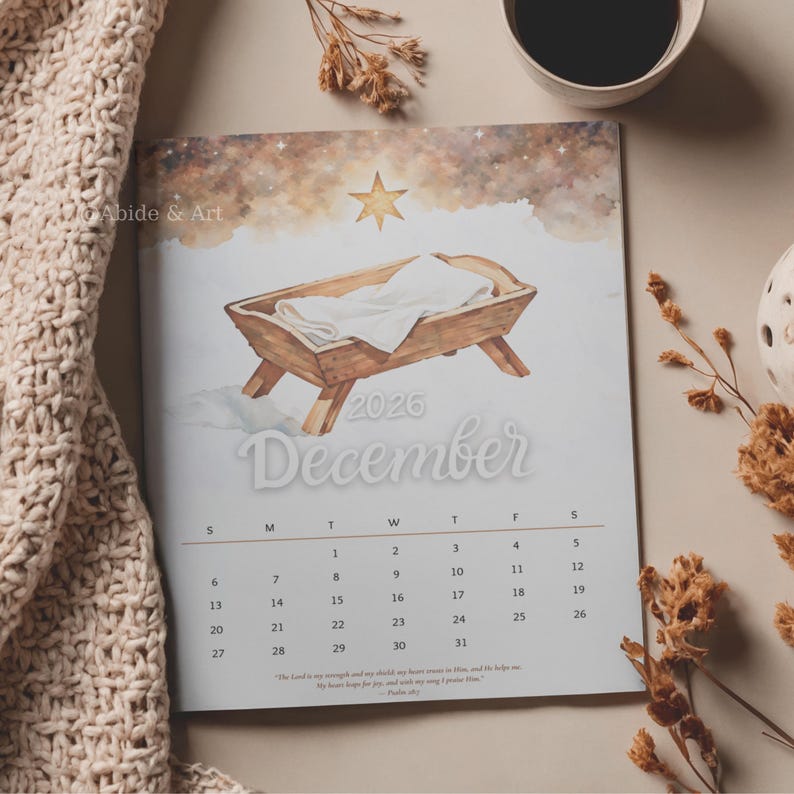 2026 Christian Printable Calendar • Monthly Psalms • Watercolor ...