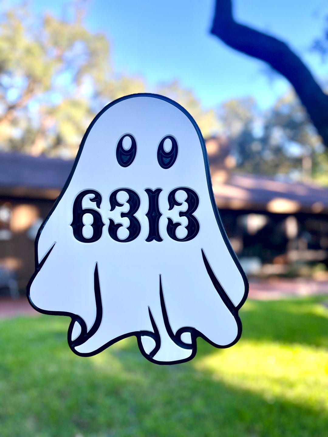 Cute and Spooky Home Address Sign Custom Home Address Number Ghost for ...