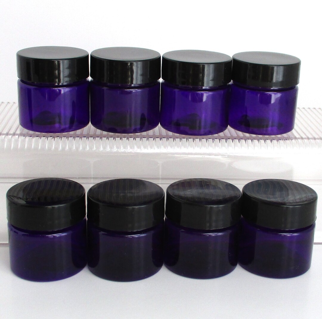 1/2 Ounce Purple Jars With Black Lids - Empty PET Plastic Sample ...