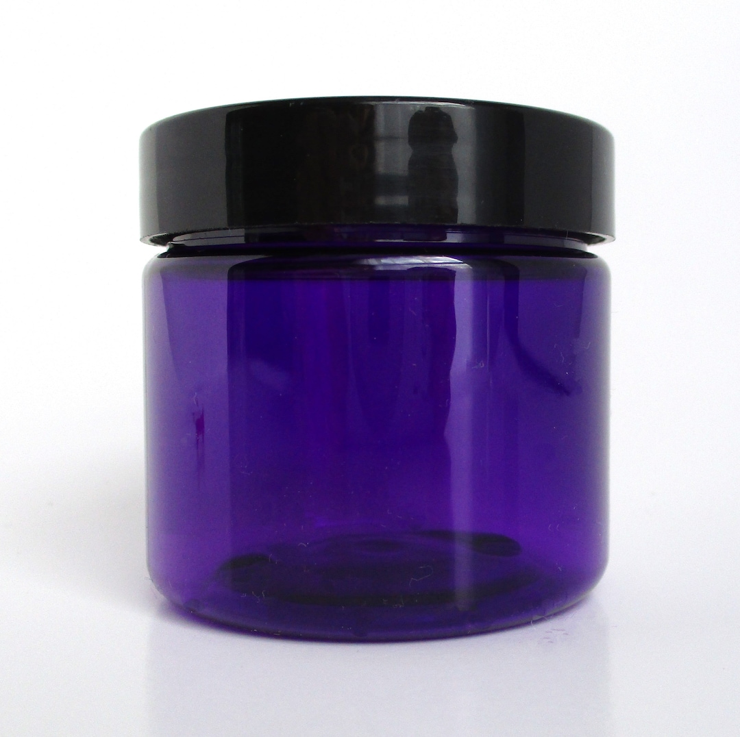 2 Ounce Purple Jars With Black Lids Set of 6 Lined Caps - Etsy
