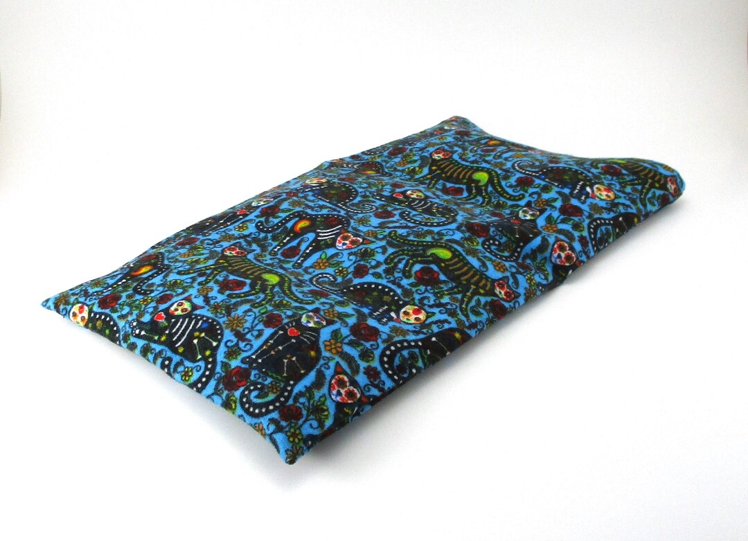 Sugar Skull Cats Heat Pack Cold Pack Blue Flannel Removable Washable ...