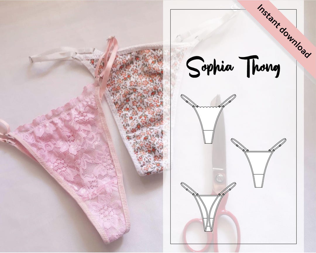 Sophia Thong PDF Sewing Pattern, Adjustable Underwear Pattern - Etsy