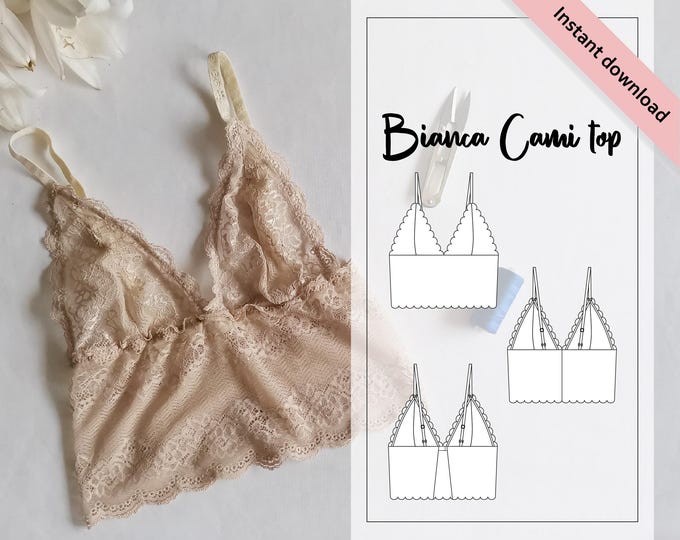 Y2k Lace Cami Sewing Pattern PDF Size 00-12 - Etsy Australia