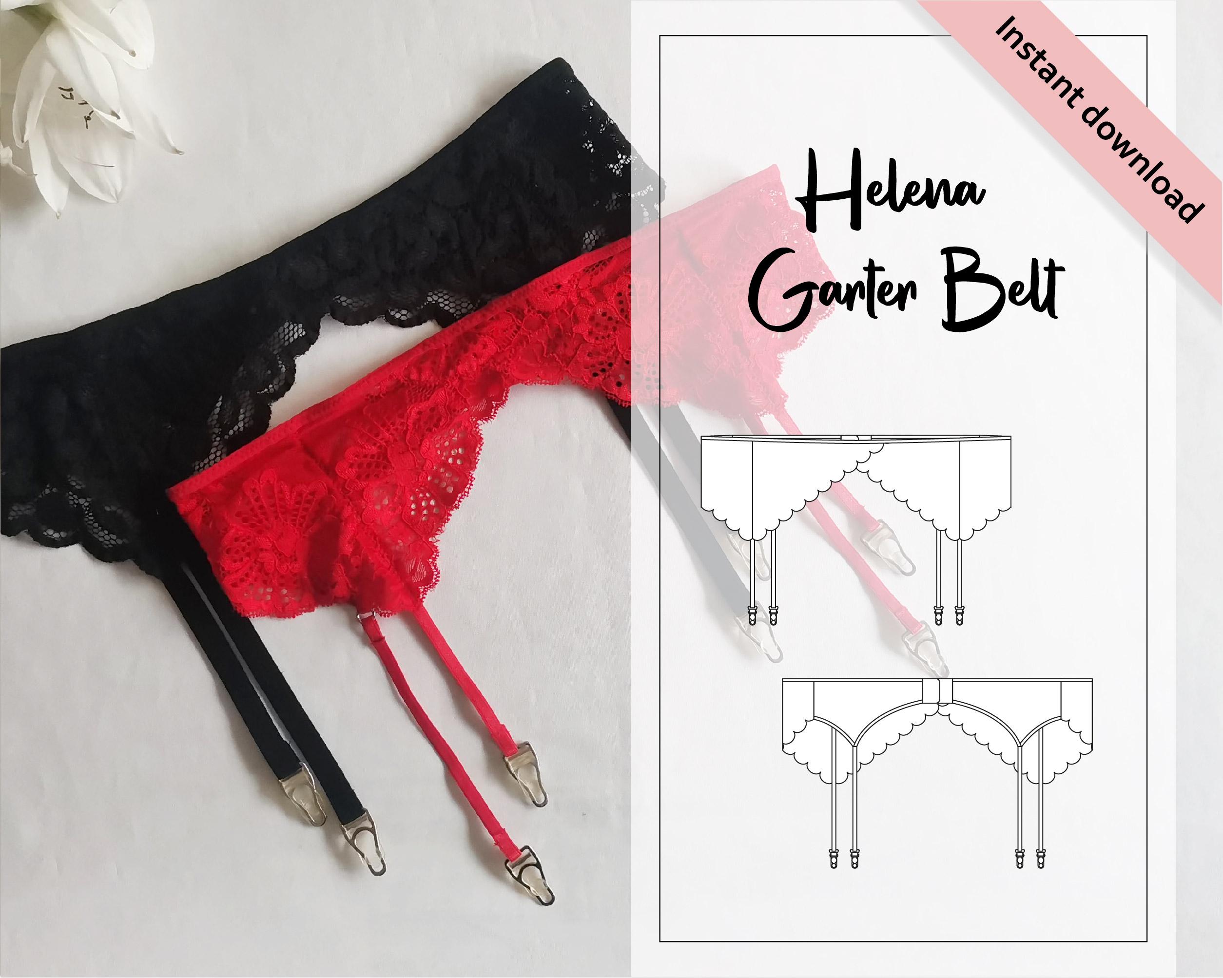 Helena Garter Belt PDF Sewing Pattern, Lace Garter Belt, Easy Lingerie ...