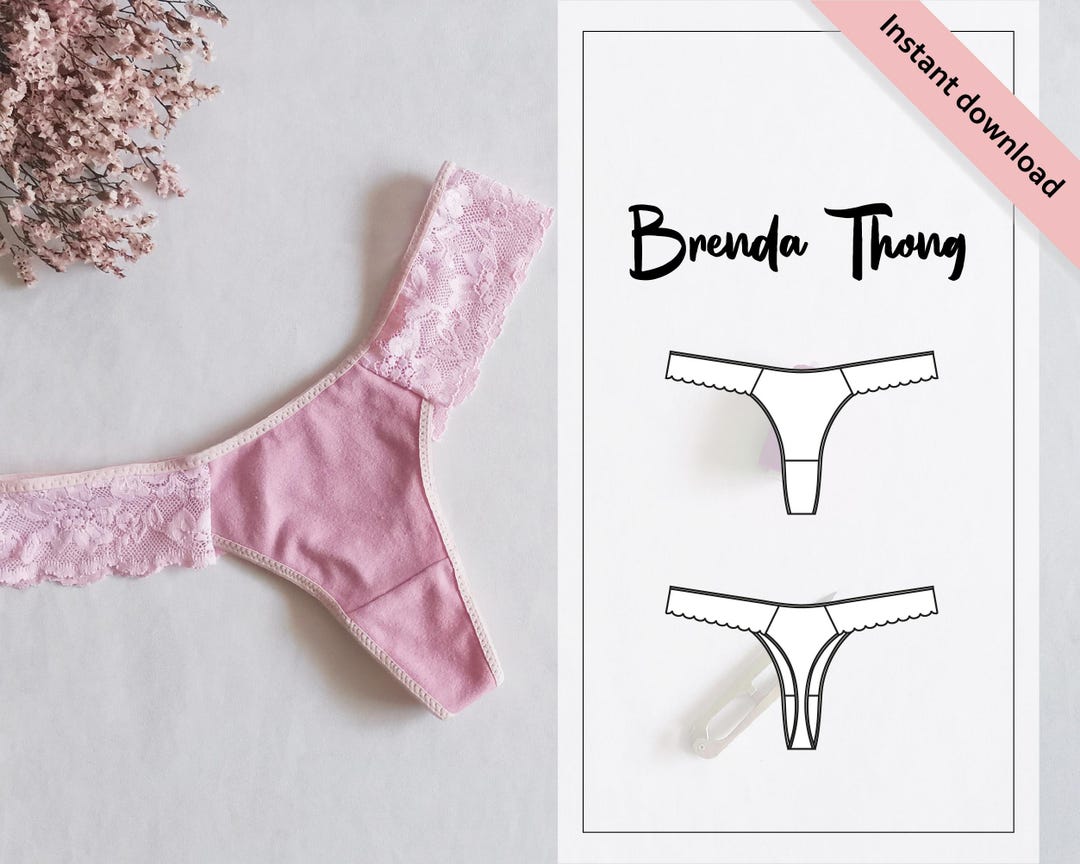 Brenda Thong PDF Sewing Pattern, Sexy Lace Waistband Thong Printable ...