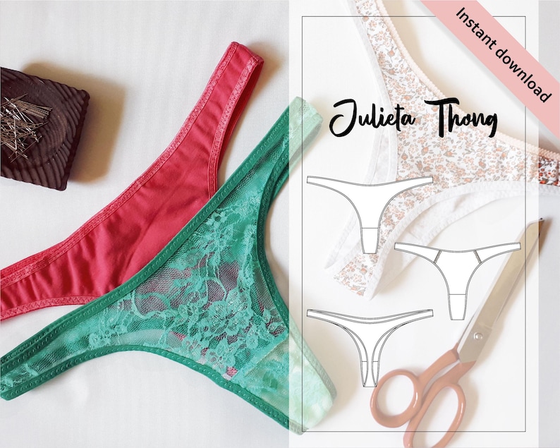 Julieta Thong PDF Sewing Pattern, Underwear Beginner Pattern - Etsy