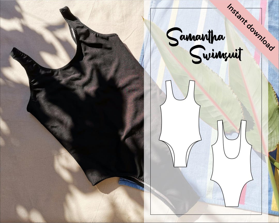 Samantha Swimsuit Sewing Pattern, PDF Instant Download Printable ...