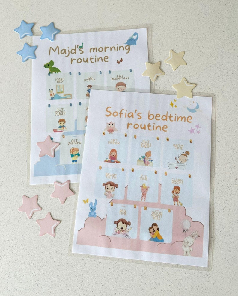 Morning and Bedtime Routine Charts - Etsy