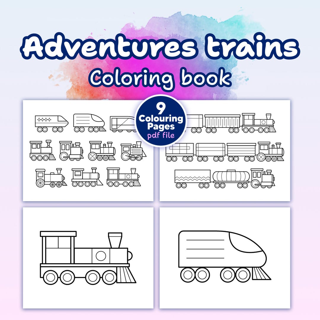 Coloring Colors Pages Adventures Trains: Cute Coloring Book Pages ...