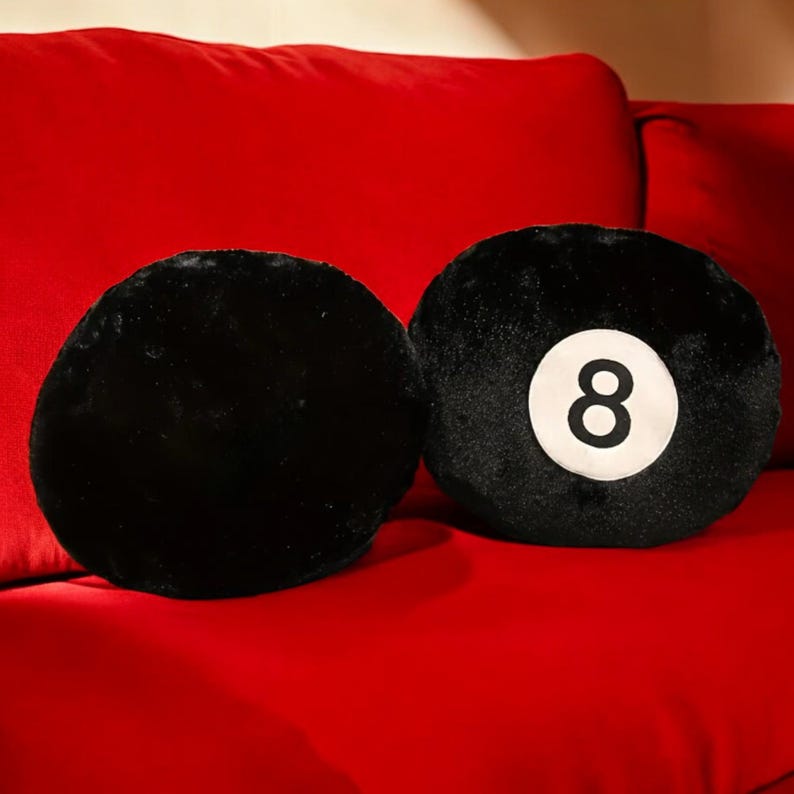 Black Billiard Pillow, Game Themed Pillow, 8-ball Themed Cushion, Game ...