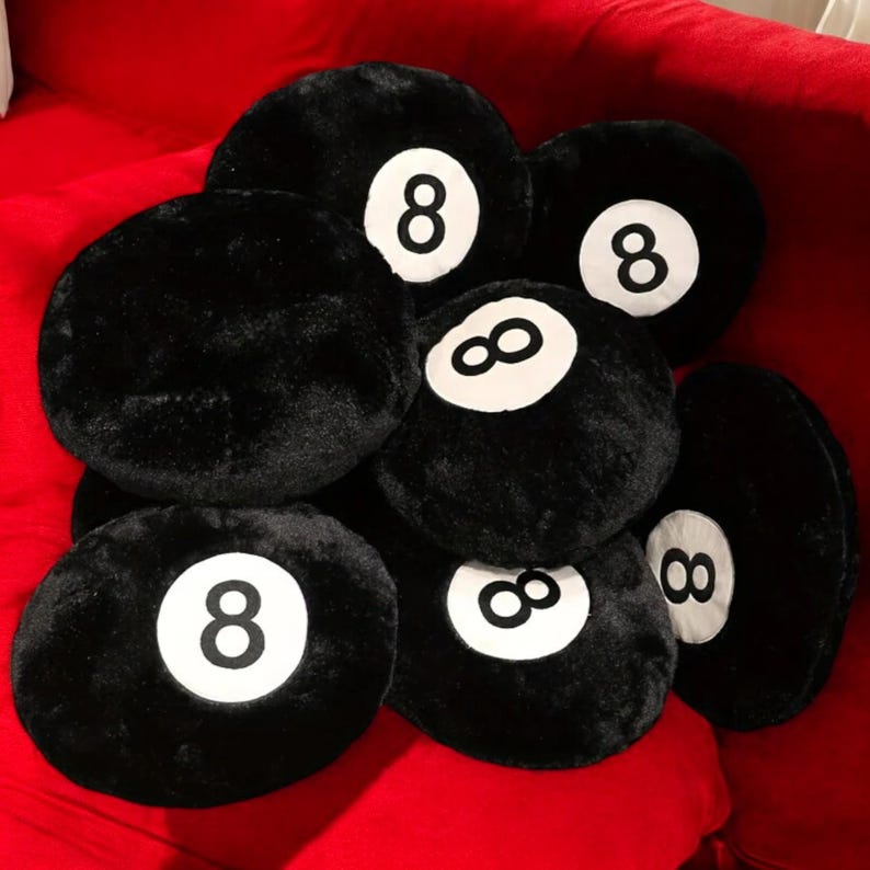 Black Billiard Pillow, Game Themed Pillow, 8-ball Themed Cushion, Game ...