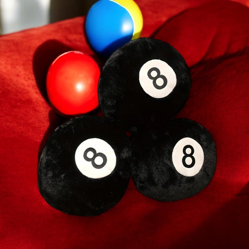 Black Billiard Pillow, Game Themed Pillow, 8-ball Themed Cushion, Game ...