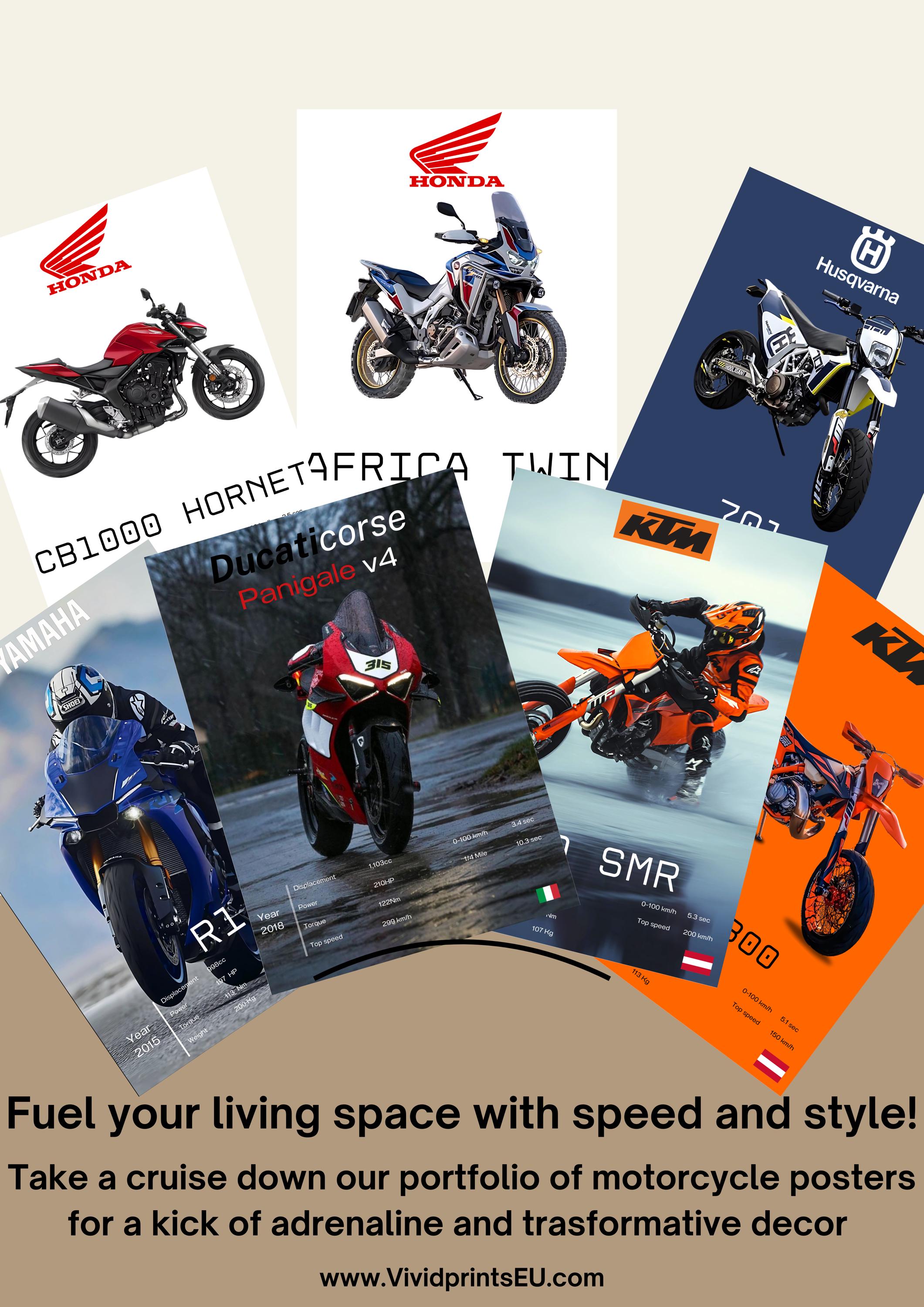 Digital Poster Ducati Panigale V4 Poster Wall Art Cool Racing Home ...