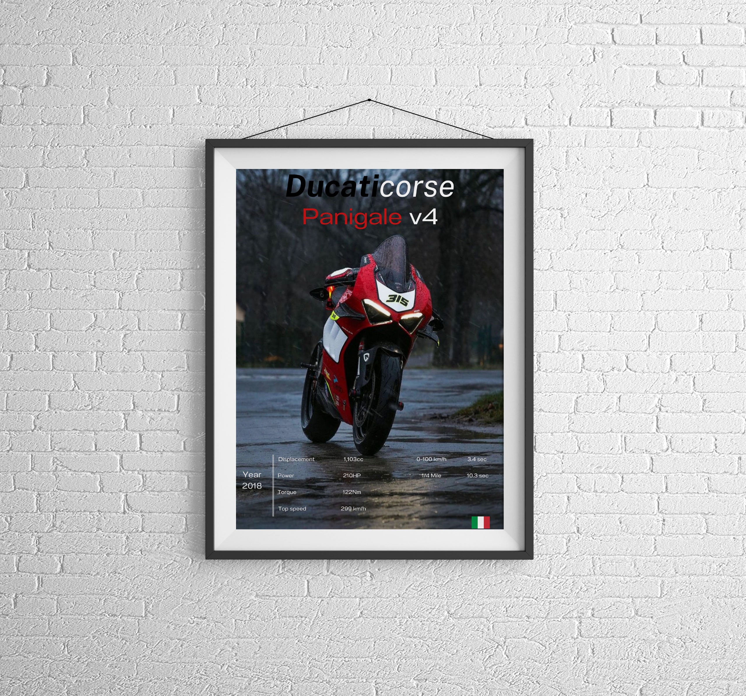 Digital Poster Ducati Panigale V4 Poster Wall Art Cool Racing Home ...
