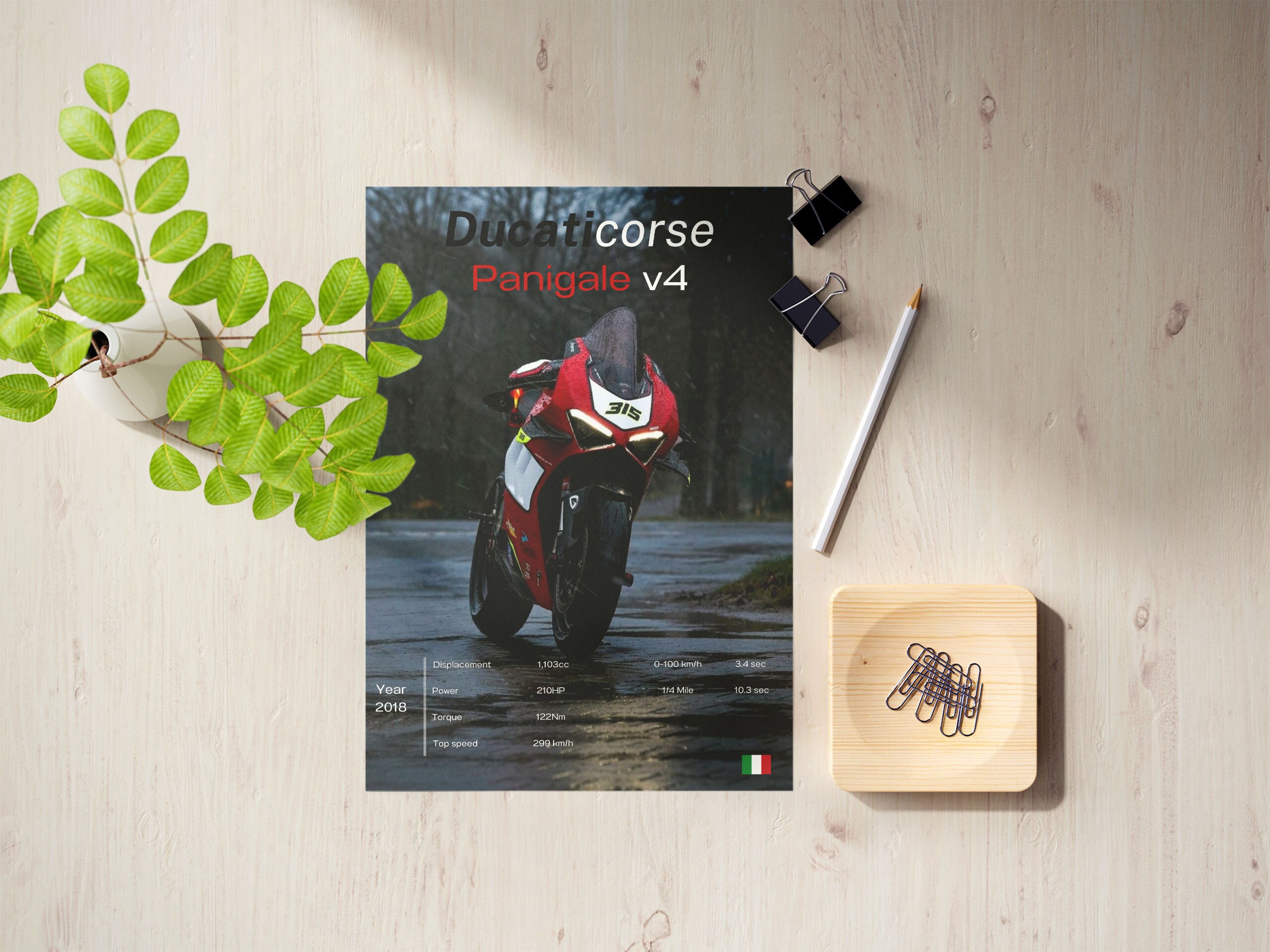 Digital Poster Ducati Panigale V4 Poster Wall Art Cool Racing Home ...