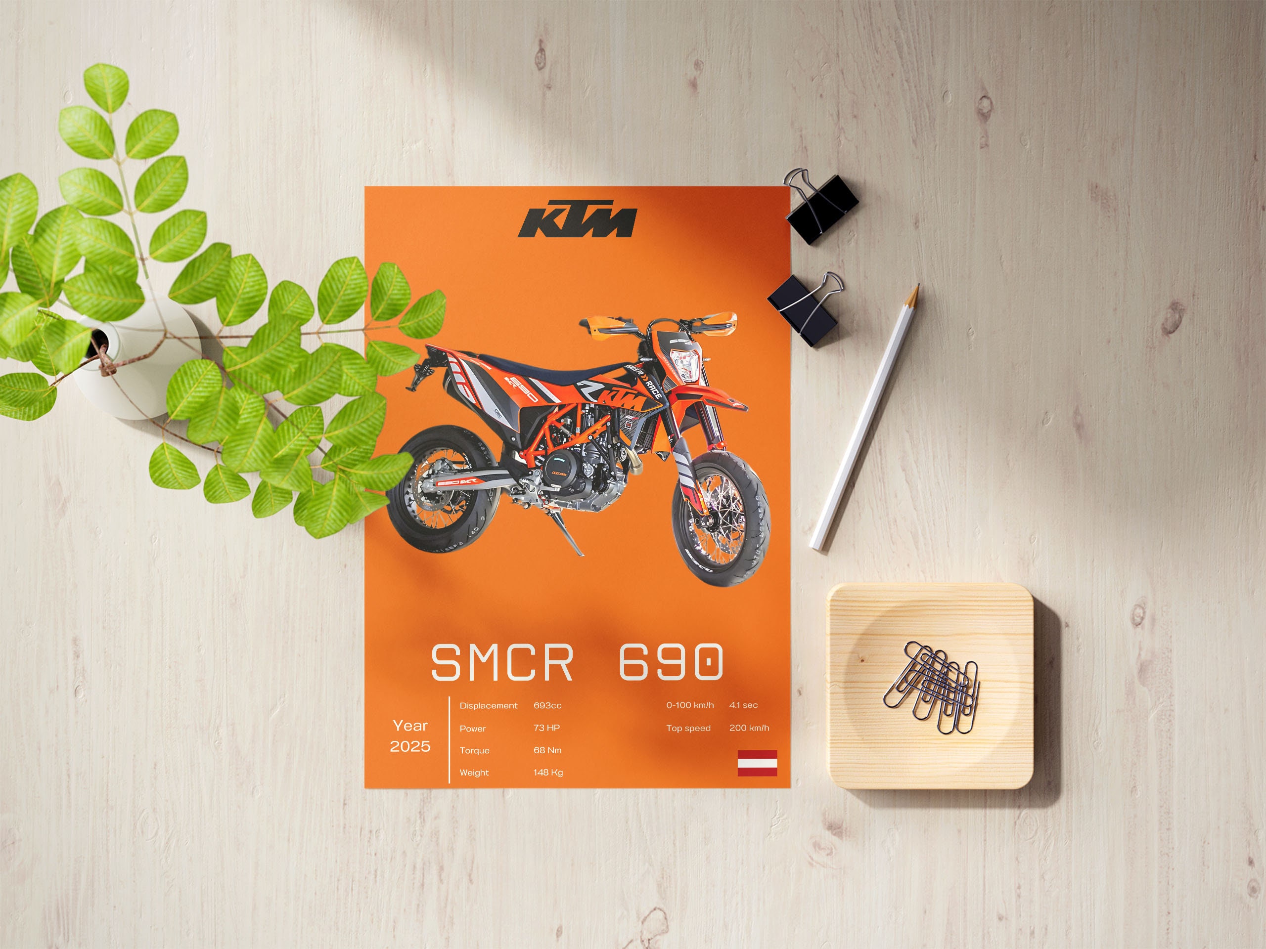 KTM SMCR 690 2023 - Motorcycle Wall Deco Motor Line Art for A ...