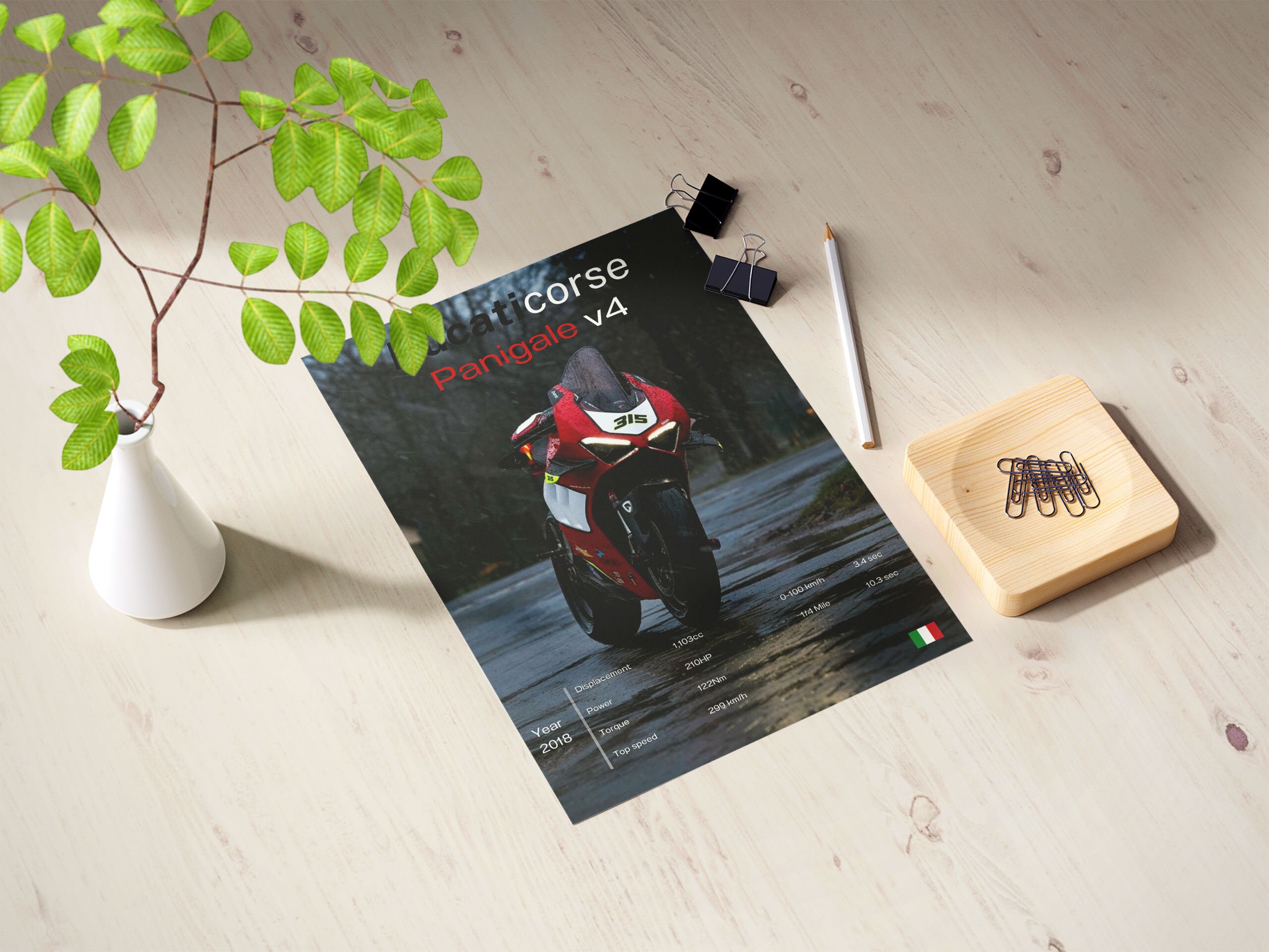 Digital Poster Ducati Panigale V4 Poster Wall Art Cool Racing Home ...