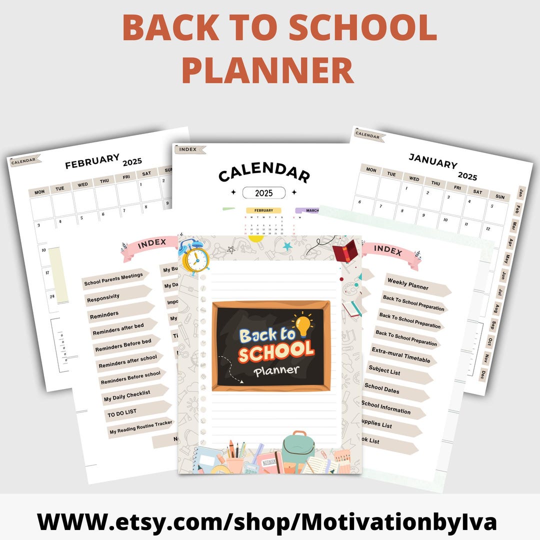Back to School Planner 2024-2025 Academic Digital Planner Student ...