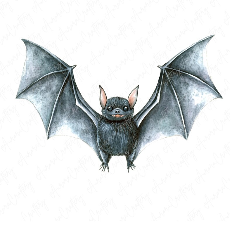 8 Spooky Bat Clipart, Watercolor Cute Bats Clipart, Scary Clipart Bats JPG, Spooky Clipart Paper ...