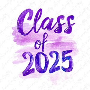 Class of 2025 Watercolor Clipart, Graduation Lettering Clipart, 2025 ...