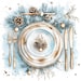 10 Watercolor Winter Dining Table Clipart, Festive Dinner Clipart ...