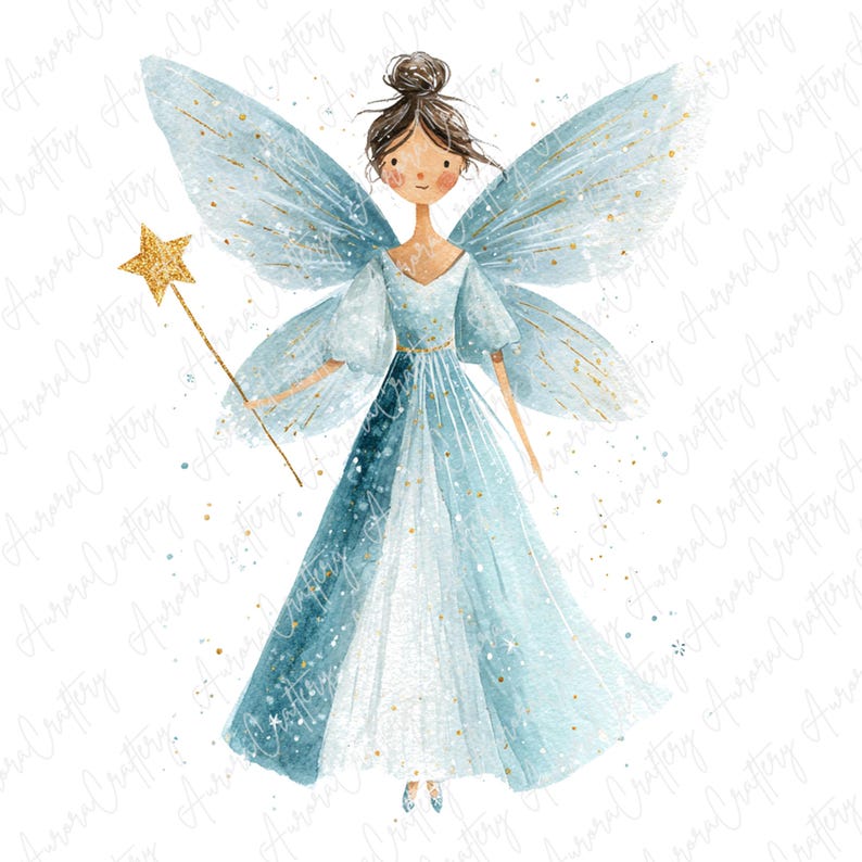 6 Watercolor Fairy Clipart, Whimsical Fairies With Wings and Magic ...