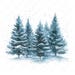 8 Winter Tree Clipart, Snowy Pine Tree, Snow on Trees Landscape, Blue ...