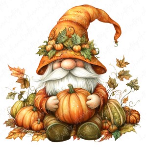 15 Fall Gnome Clipart, Autumn Fall Gnome, Cozy Seasonal Clipart, Fall ...