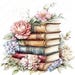 11 Watercolor Floral Books Clipart, Floral Book Clipart, Book Lover ...