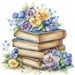 11 Watercolor Floral Books Clipart, Floral Book Clipart, Book Lover ...
