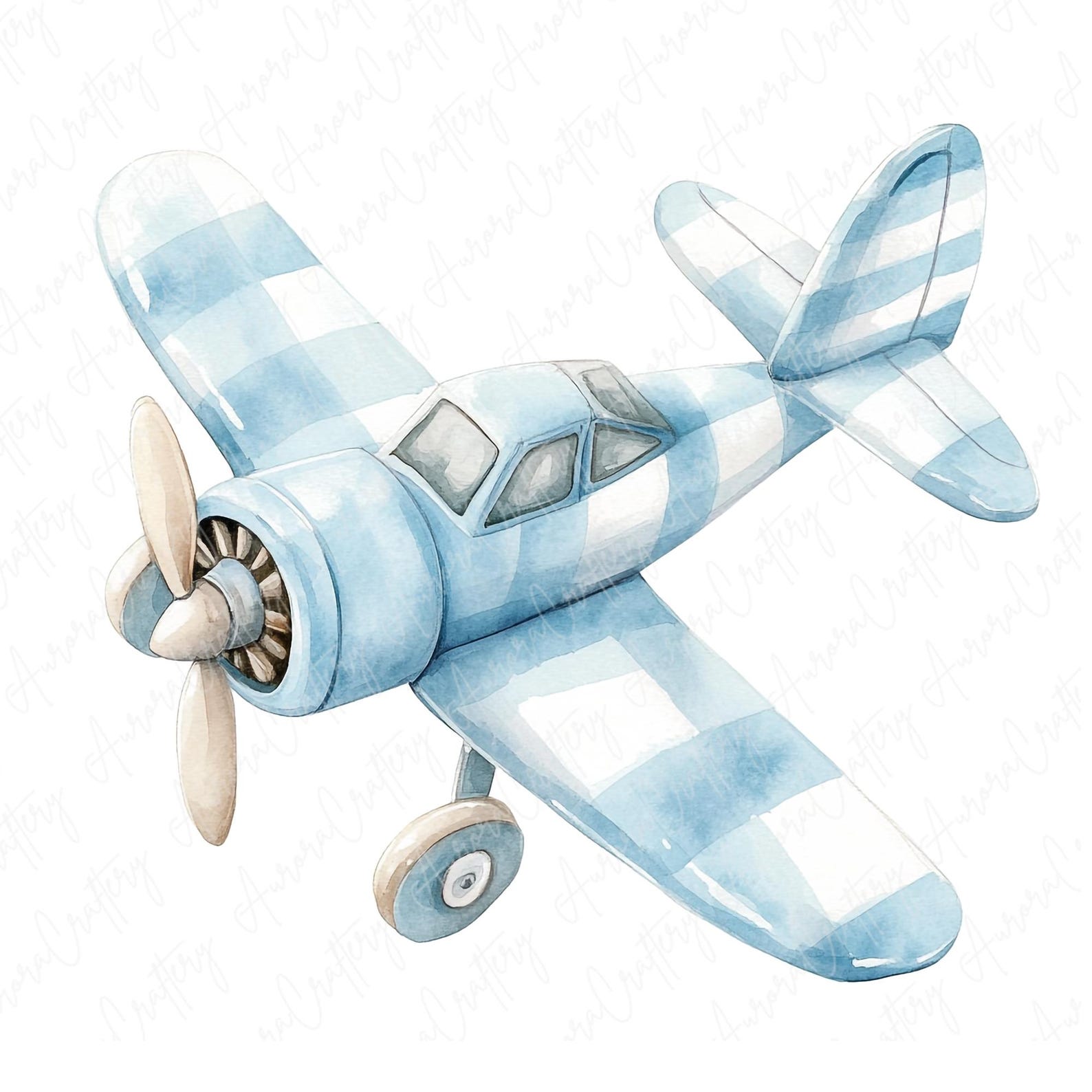 14 Baby Blue Helicopter and Airplane Clipart, Aviation-themed Baby ...
