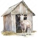 13 Goat Farm Clipart, Watercolor Farm Scenes With Goats, Rustic Barns ...