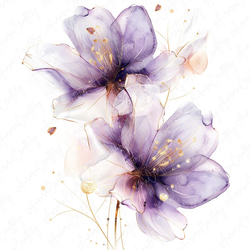 Purple Flower Art - Etsy UK