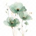 16 Abstract Green Watercolor Floral Clipart Bundle, Mint Green & Gold ...