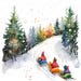 8 Watercolor Winter Sledding Clipart, Festive Snow Clipart, Winter ...