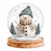 6 Festive Snowman Snow Globe Clipart, Snow Winter Globe, Festive Winter ...