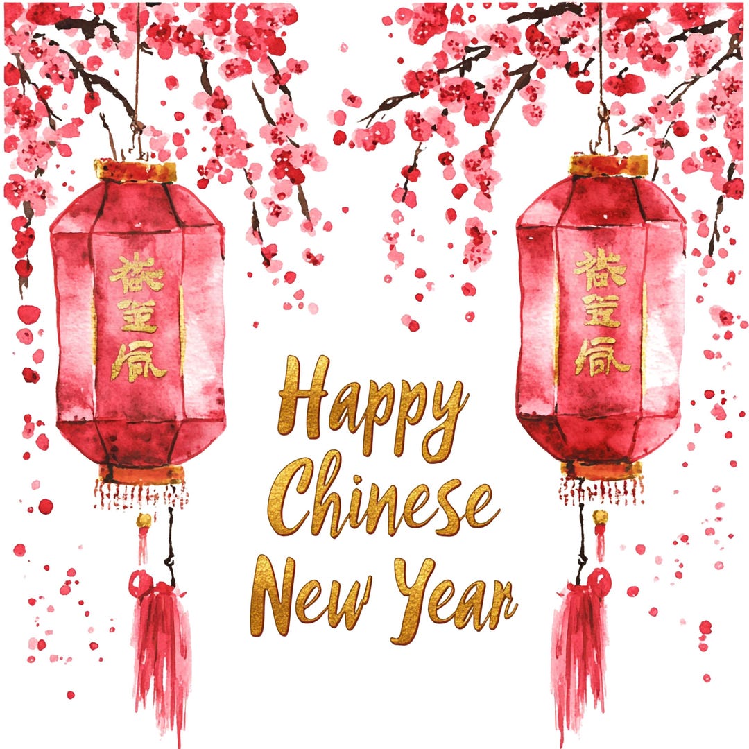 Chinese New Year Lantern Clipart, Traditional Red Lanterns Gold Accents ...