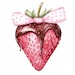 9 Chocolate Covered Strawberry Clipart, Cute Bow Strawberry, Festive ...
