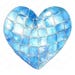 14 Watercolor Blue Heart Clipart, Blue Love Heart Illustrations for ...