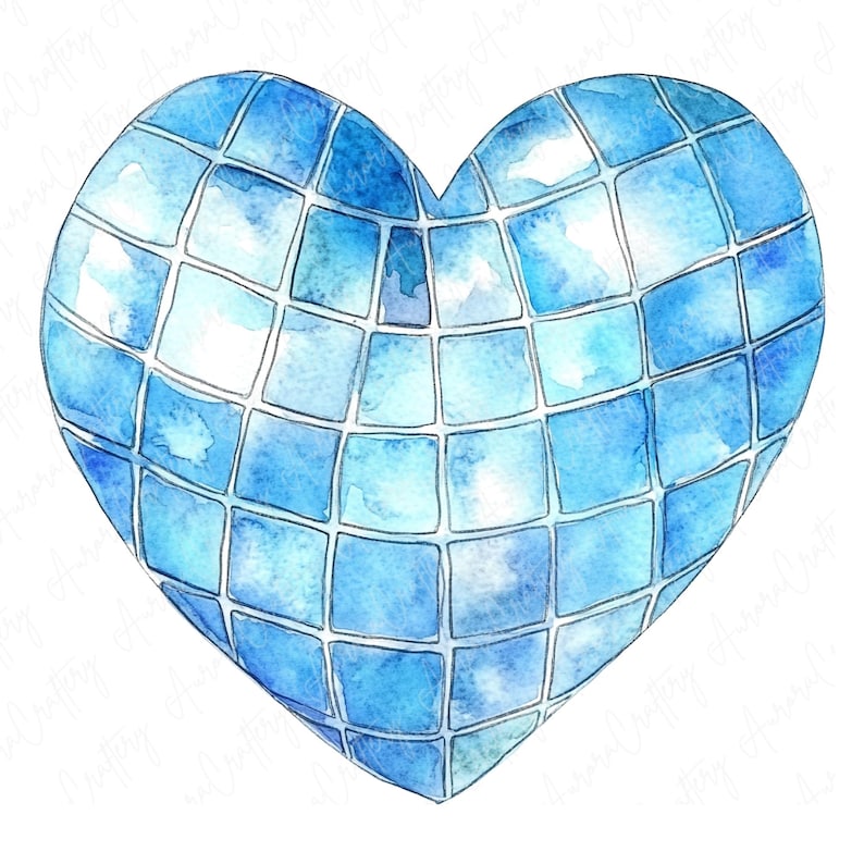 14 Watercolor Blue Heart Clipart, Blue Love Heart Illustrations for ...