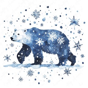 9 Watercolor Polar Bear Winter Clipart, Polar Bear Clipart, Arctic ...