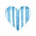 14 Blue Love Hearts Watercolor Clipart, Romantic Blue Heart Clipart for ...