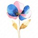 10 Retro Pop Art Watercolor Floral Clipart Bundle, Bright Colorful ...